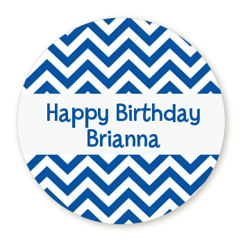 Chevron Blue Personalized sticker labels | Chevron Blue Birthday Party ...