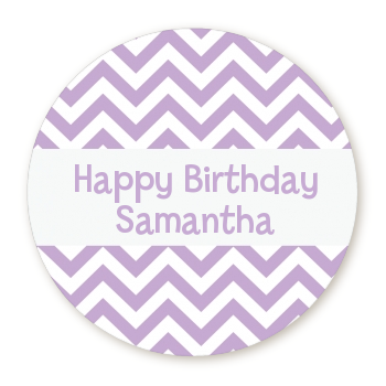 Chevron Purple Personalized sticker labels | Chevron Purple Birthday ...