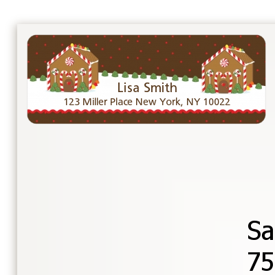 Gingerbread House Christmas return address labels | Christmas return ...