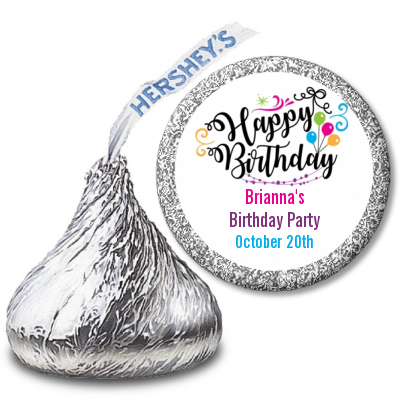 Happy Birthday Hershey kiss stickers | Candles & Favors