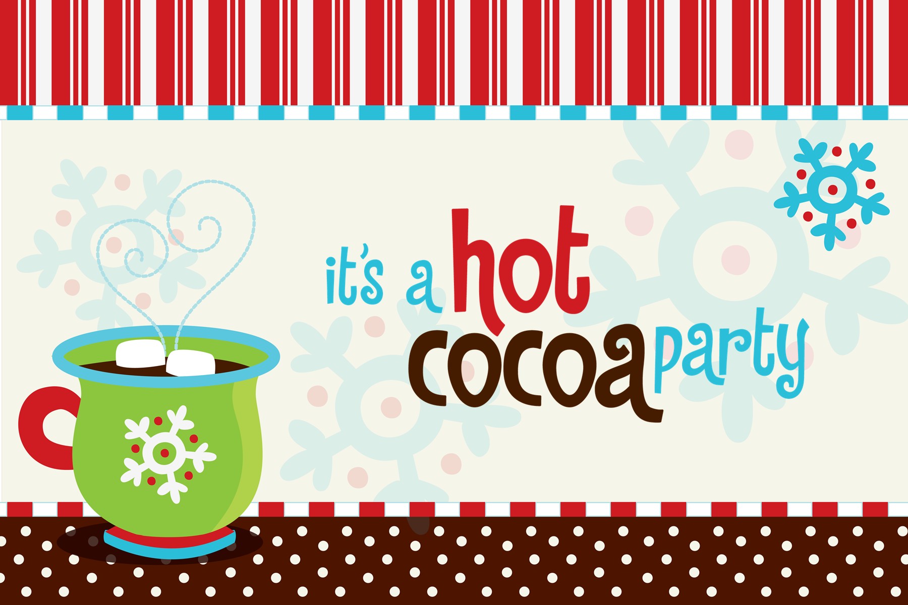 Hot Cocoa Party Christmas Place Mats | Hot Cocoa Party Place Mats