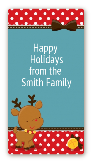 Rudolph the Reindeer Christmas rectangular sticker labels | Rudolph the ...