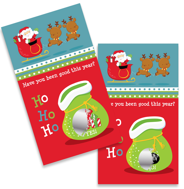 Santa And His Reindeer Christmas Scratch Off Game Pack