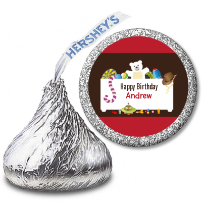 Toy Chest Hershey kiss stickers | Candles & Favors