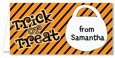 Trick or Treat Stripes Halloween Place Cards | Trick or Treat Stripes ...