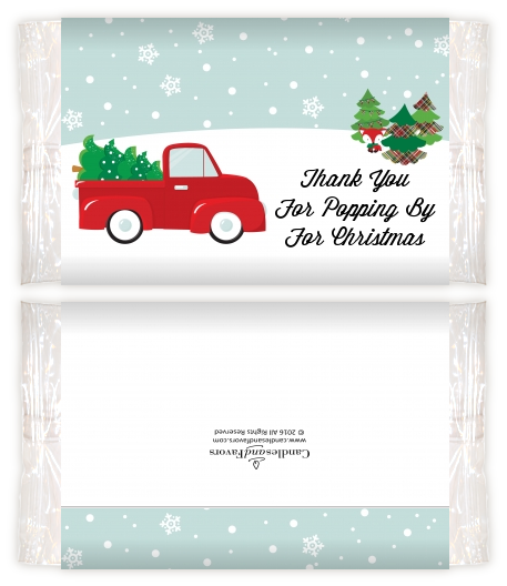 Vintage Red Truck With Tree Christmas Popcorn Wrappers | Christmas ...