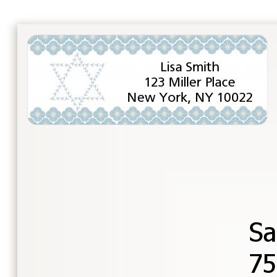 Jewish Star of David Blue Bar / Bat Mitzvah return address labels | Bar ...