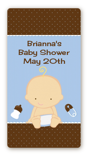 Baby Boy Caucasian Baby Shower rectangular sticker labels | Baby Boy ...