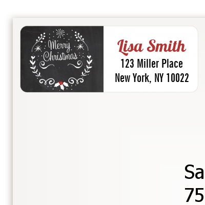 Chalkboard Mistletoe Christmas return address labels | Christmas return ...