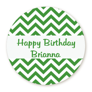 Chevron Green Personalized sticker labels | Chevron Green Birthday ...