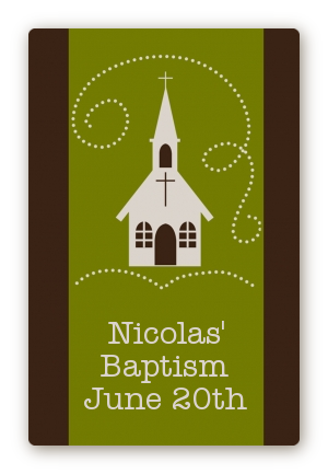 Church - Custom Large Rectangle Baptism / Christening Sticker/Labels