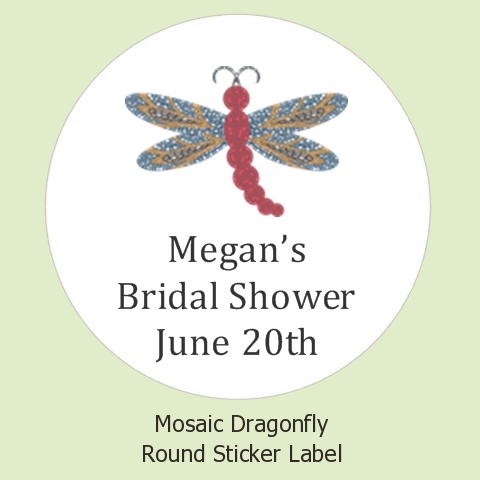 Dragonfly Personalized sticker labels | Dragonfly Bridal Shower sticker ...