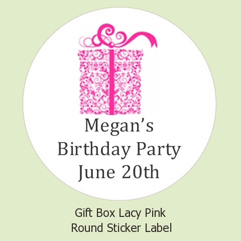 Gift Box Pink Personalized sticker labels | Gift Box Pink Birthday ...