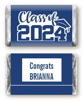 Class of 2023 Grad Blue Graduation Party miniature candy bar wrappers