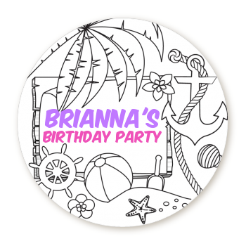 Color You Own - Beach Scene Personalized sticker labels | Color You Own ...
