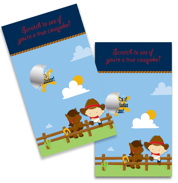 Little Cowboy Baby Shower Scratch Off Game Pack