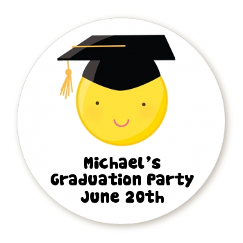 Emoji Graduate Personalized sticker labels | Emoji Graduate Graduation ...