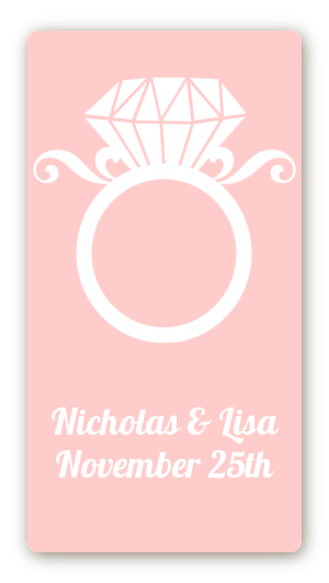 Engagement Ring Bridal Shower rectangular sticker labels | Engagement ...