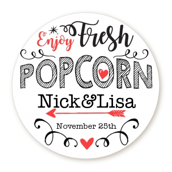 Enjoy Fresh Popcorn Personalized sticker labels | Enjoy Fresh Popcorn ...