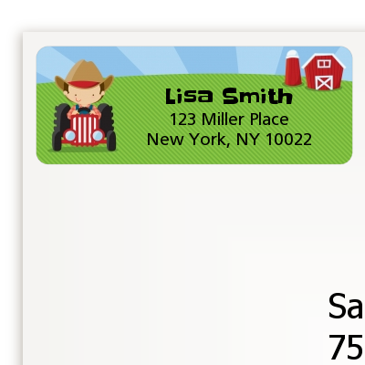 Farm Boy Birthday Party return address labels | Birthday Party return ...