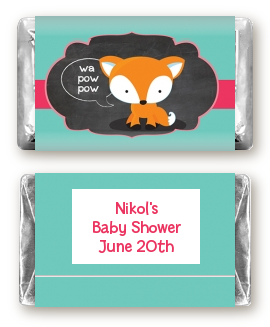 Fox and Friends Baby Shower miniature candy bar wrappers