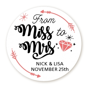 From Miss To Mrs Personalized sticker labels | From Miss To Mrs Bridal ...