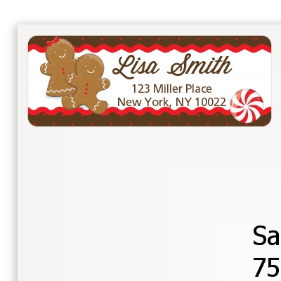 Gingerbread Christmas return address labels | Christmas return address ...