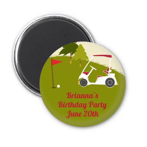 Golf Cart - Personalized Birthday Party Magnet Favors
