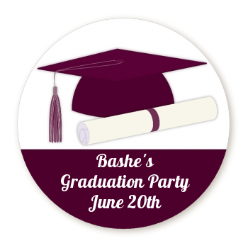 Maroon Graduation Cap And Diploma Clipart