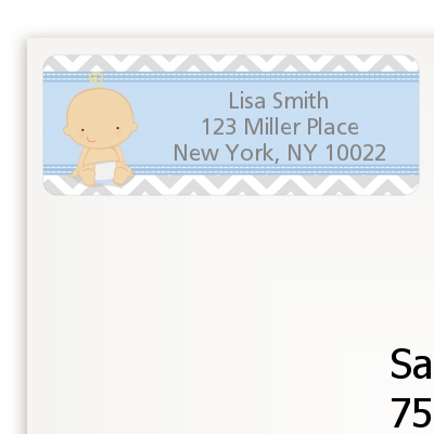 It's A Boy Chevron Baby Shower return address labels | Baby Shower ...