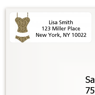 Lingerie Leopard Bachelorette Party return address labels ...