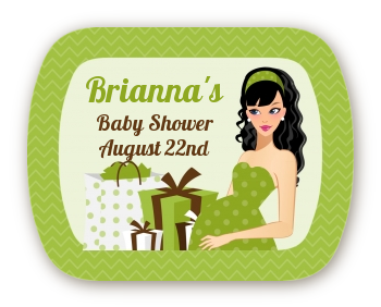 Modern Mommy Crib Neutral Mint Tin Stickers | Baby Shower Stickers