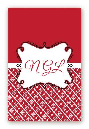 Modern Thatch Red - Personalized Everyday Party Large Rectangle Sticker ...