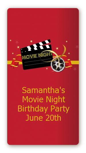 Movie Night Birthday Party rectangular sticker labels | Movie Night ...