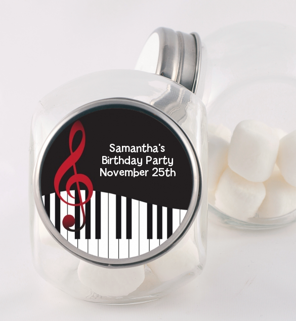 Musical Notes Black and White Birthday Party Candy Jars | Candles & Favors
