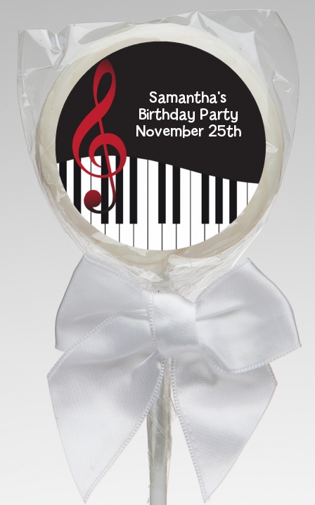 Musical Notes Black and White Birthday Party lollipop favors | Musical ...