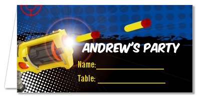 Nerf Gun Birthday Party Place Cards | Nerf Gun Place cards for Birthday ...