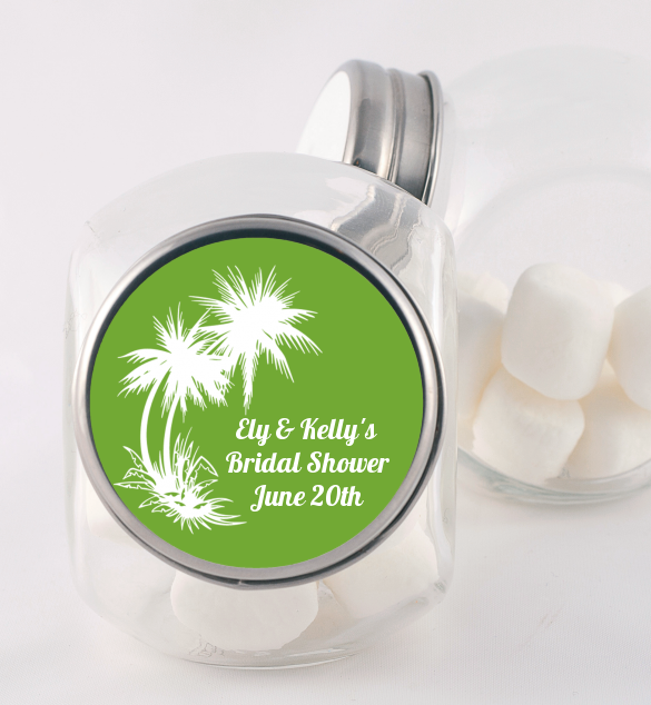 Palm Trees Bridal Shower Candy Jars | Candles & Favors