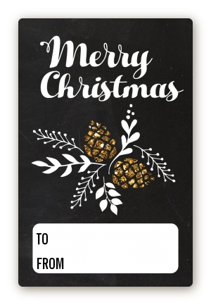 Pine Cones - Custom Large Rectangle Christmas Sticker/Labels