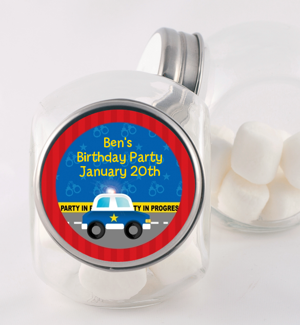 Police Car Baby Shower Candy Jars | Candles & Favors