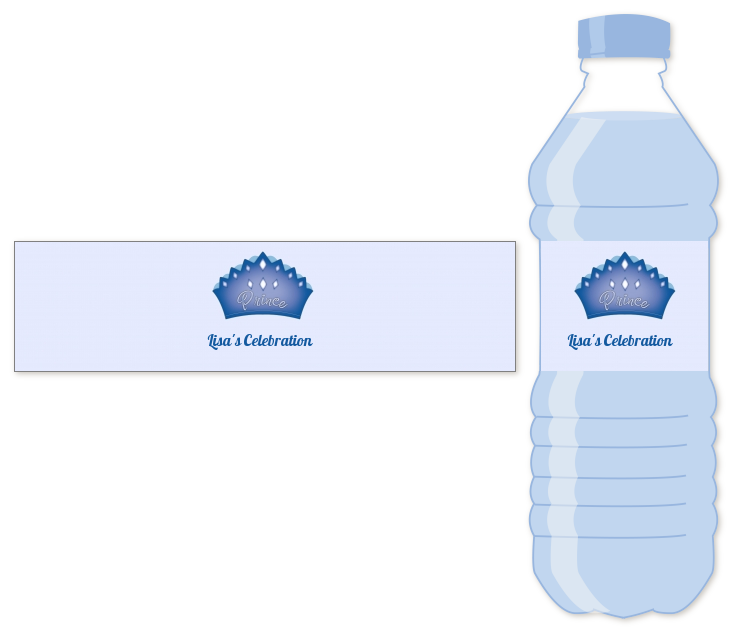 Prince Crown Water Bottle Label | Baby Shower Water Bottle Stickers