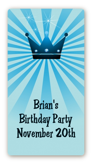 Prince Royal Crown Birthday Party rectangular sticker labels | Prince ...