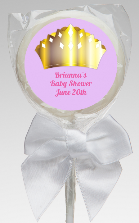 Princess Crown Baby Shower lollipop favors | Princess Crown lollipop favors