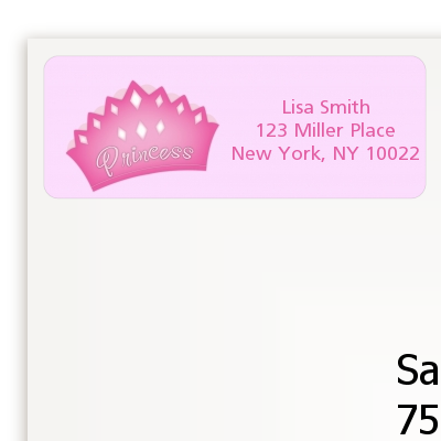 Princess Crown Birthday Party return address labels | Birthday Party ...