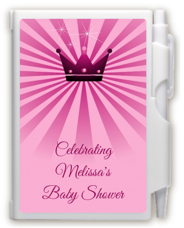 Princess Royal Crown Notebook Favor | Baby Shower Notebook Favors