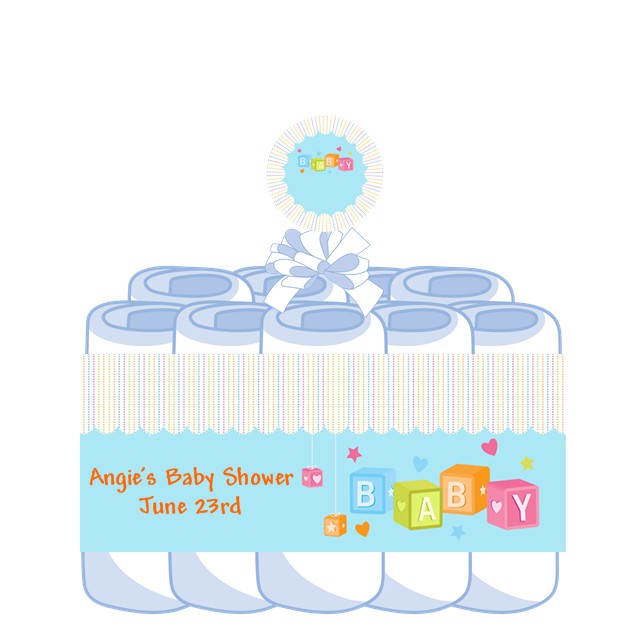 Baby Blocks Blue Baby Shower Diaper Cake | Baby Blocks Blue Baby Shower ...
