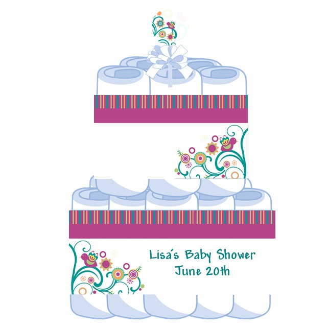 2 tier Baby Sprinkle Baby Shower Diaper Cake | Baby Sprinkle Baby ...