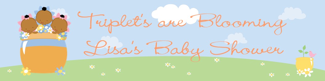 Blooming Baby Triplets African American Baby Shower Banners | Baby ...