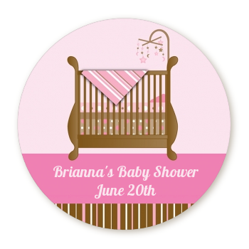 Crib Pink Personalized sticker labels | Crib Pink Baby Shower sticker ...