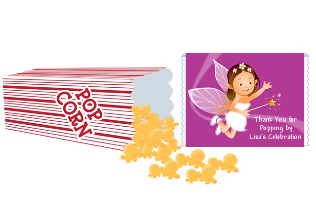 Fairy Princess Birthday Party Popcorn Wrappers | Birthday Party Popcorn ...